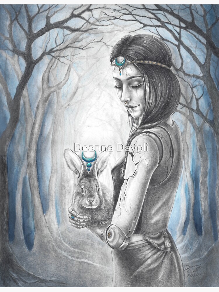 "Turqoise December Birthstone Broken Doll Art Lunar Bunny Rabbit Art ...