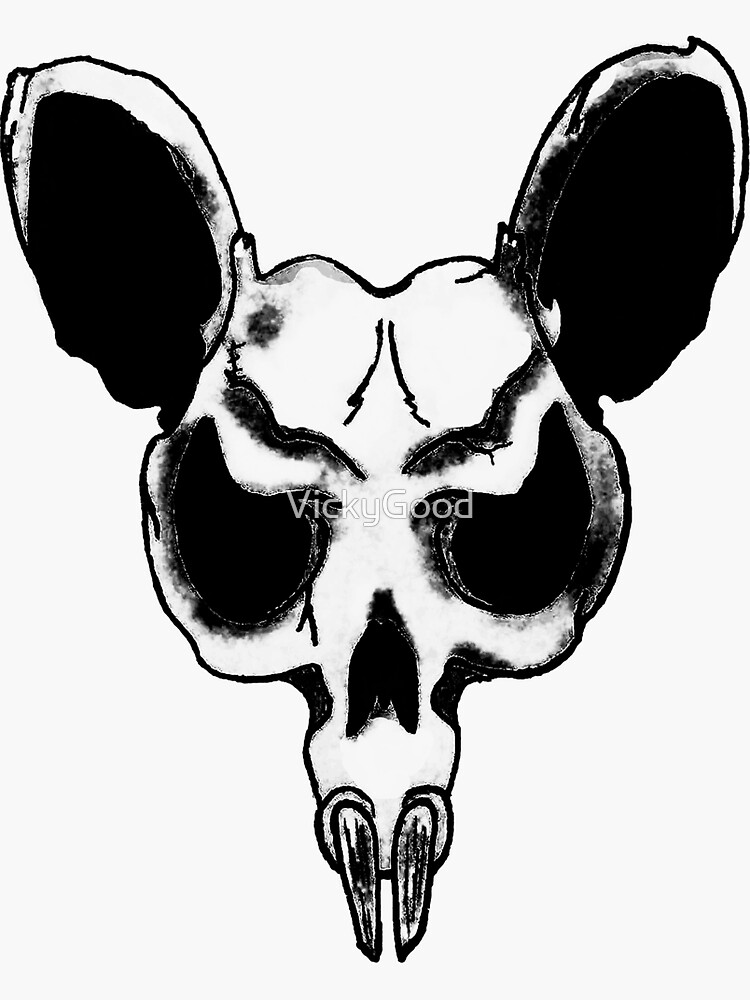 "Rat Skull ( Black ) " Sticker for Sale by VickyGood | Redbubble