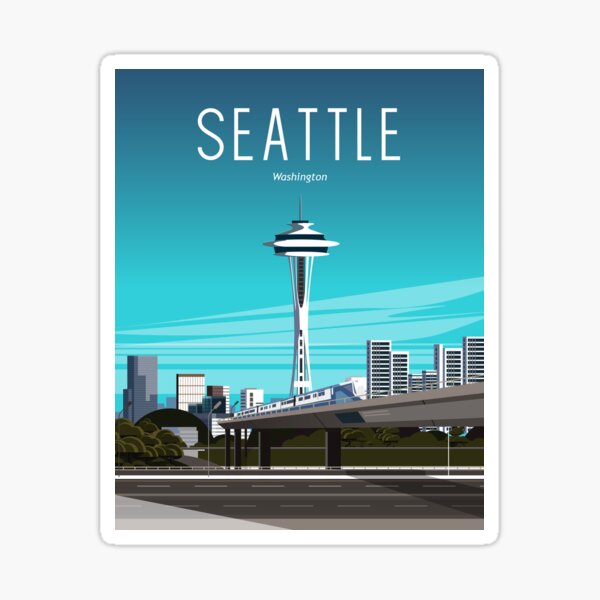 "Settle travel poster city " Sticker for Sale by Caravanstudio | Redbubble