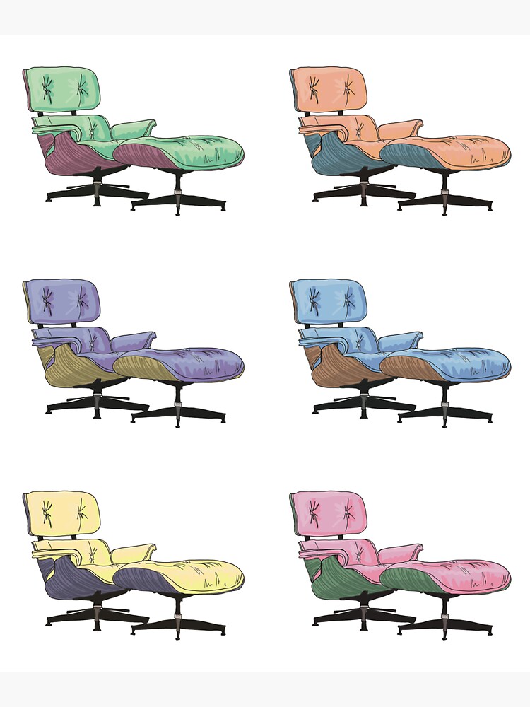 "Eames Lounge Chair Collage" Sticker for Sale by eligendelman | Redbubble