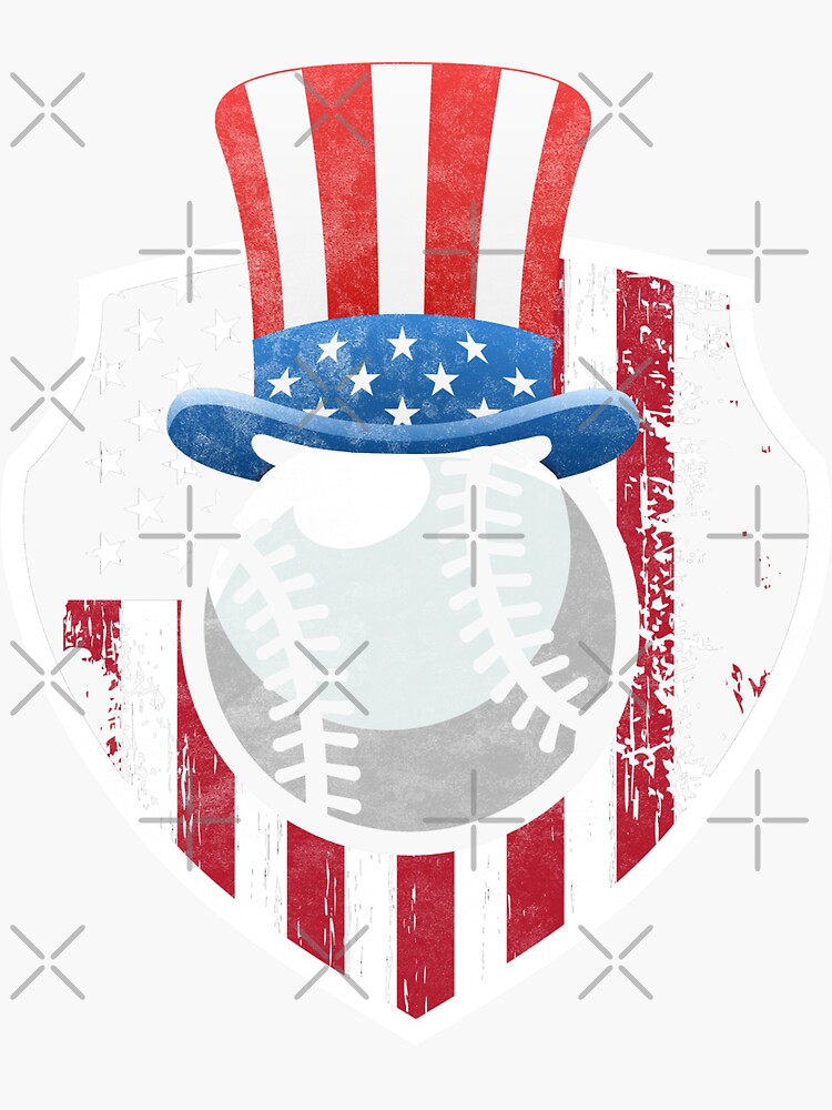 "Patriotic American Uncle Sam Baseball Design" Sticker for Sale by ...