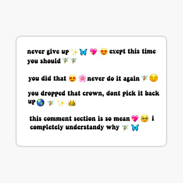 "tiktok fairy comments" Sticker by stellavt | Redbubble