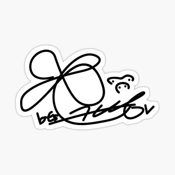 "V TAEHYUNG SIGNATURE" Sticker for Sale by velvetmoonlab | Redbubble