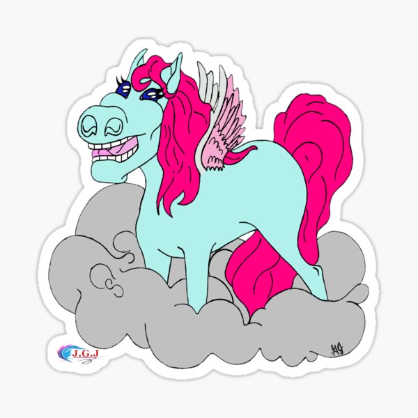 "Silly Pegasus" Sticker by JGJPublishing | Redbubble