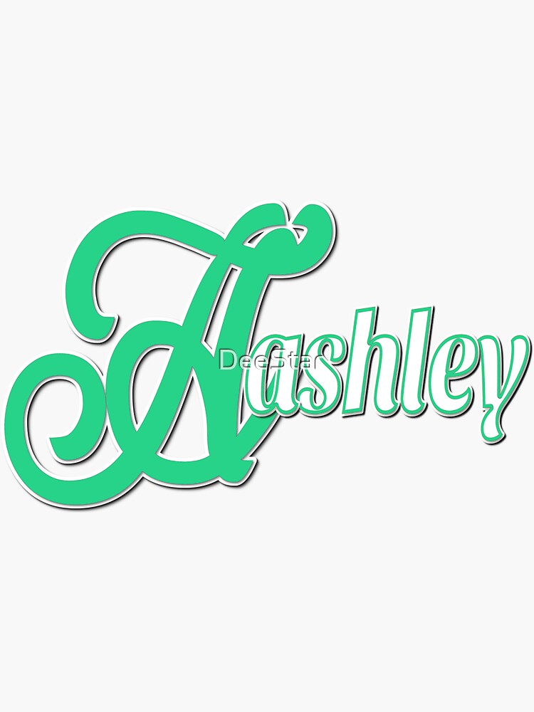 Pegatina «Ashley Nombre en verde y blanco» de DeeStar | Redbubble