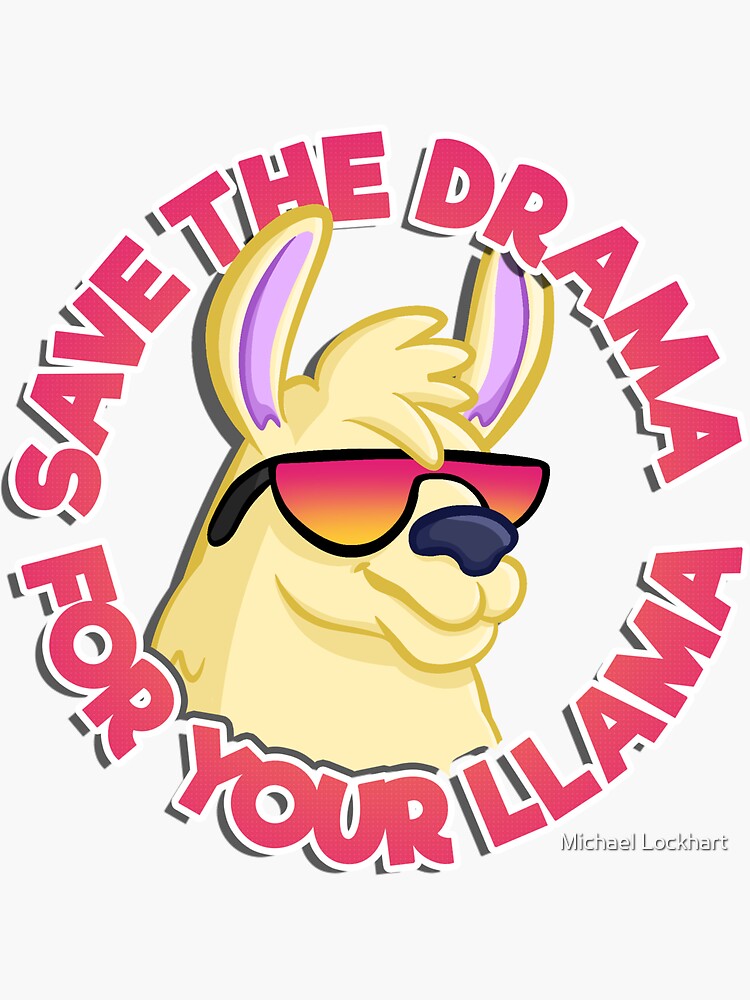 "Drama Llama" Sticker for Sale by mlcreations1 | Redbubble