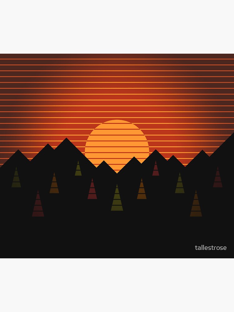 "80s Landscape & Rising Sun (Autumn)" Sticker for Sale by tallestrose ...