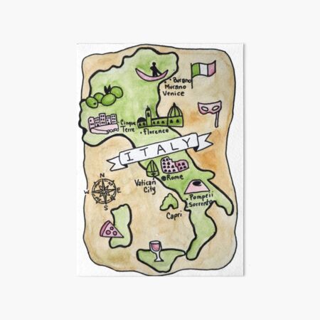 Lámina rígida «Mapa de Italia :: Mapas» de Platinumfrog | Redbubble