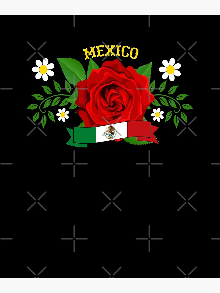 "Mexico Red Rose T-shirt - Cute red rose Mexican flag T-shirt" Art ...