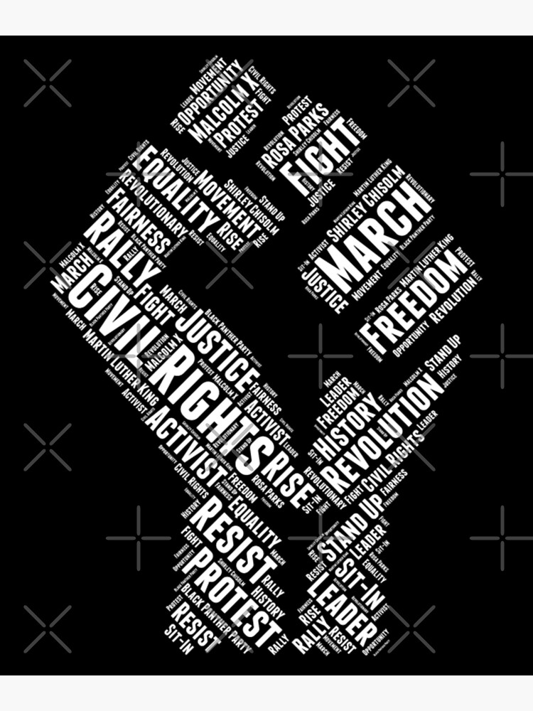 "African American Civil Rights Fist Justice Design" Poster by ...