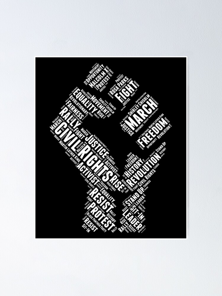 "African American Civil Rights Fist Justice Design" Poster by ...