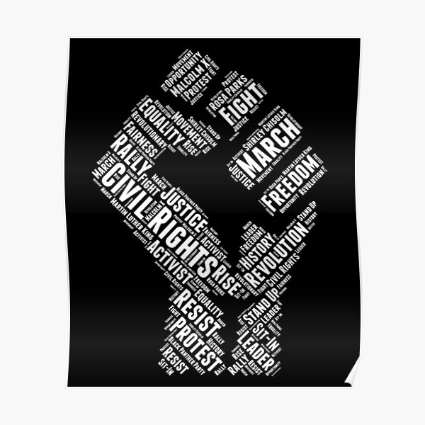 "African American Civil Rights Fist Justice Design" Poster by ...