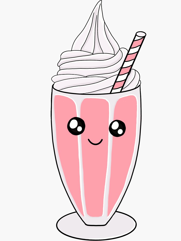 "Pink Strawberry Milkshake " Sticker for Sale by sophienoelle09 | Redbubble