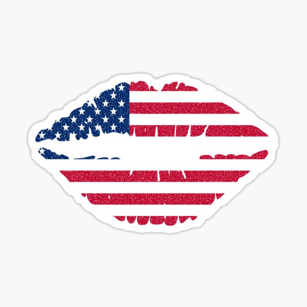 "America Flag Kiss Lips Speckled Print USA United States Of America ...