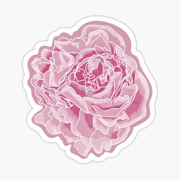 "Pink peony" Sticker by abigailsommer1 | Redbubble