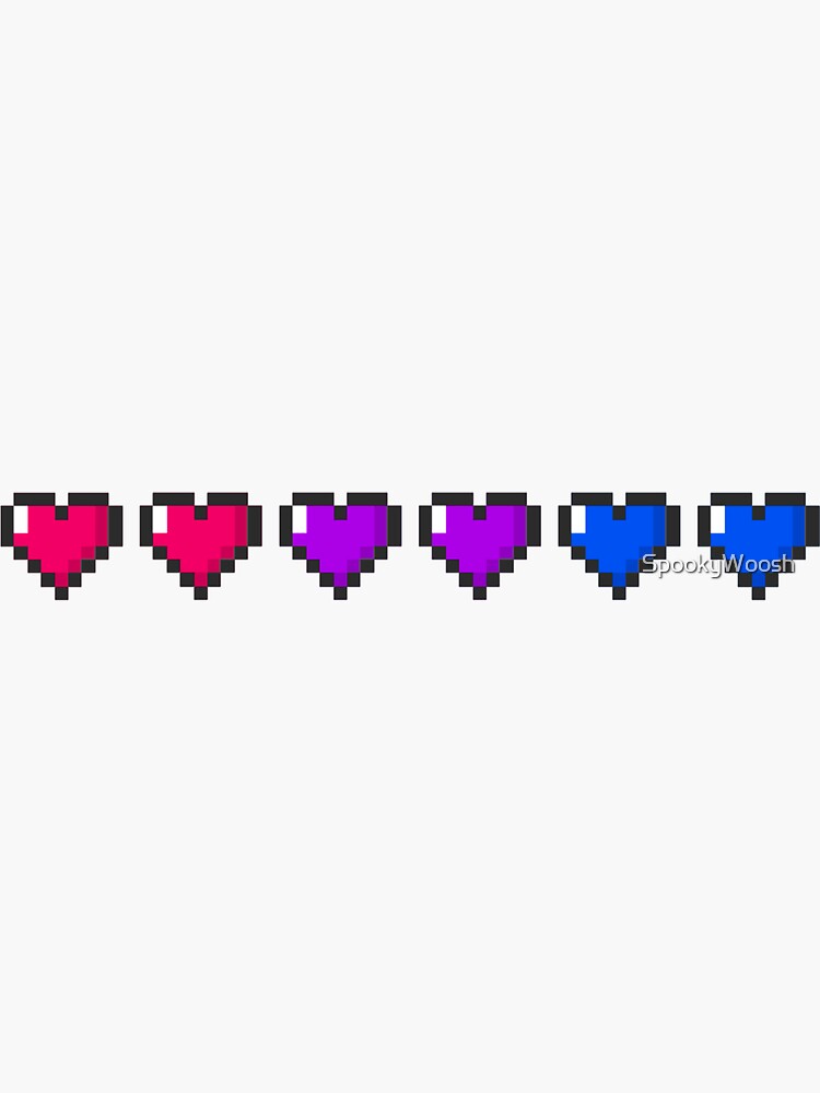 "8-bit Bisexual Pride Hearts" Sticker for Sale by SpookyWoosh | Redbubble