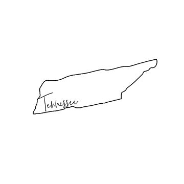 "Tennessee Cursive State Outline" Sticker for Sale by cydneyabel ...