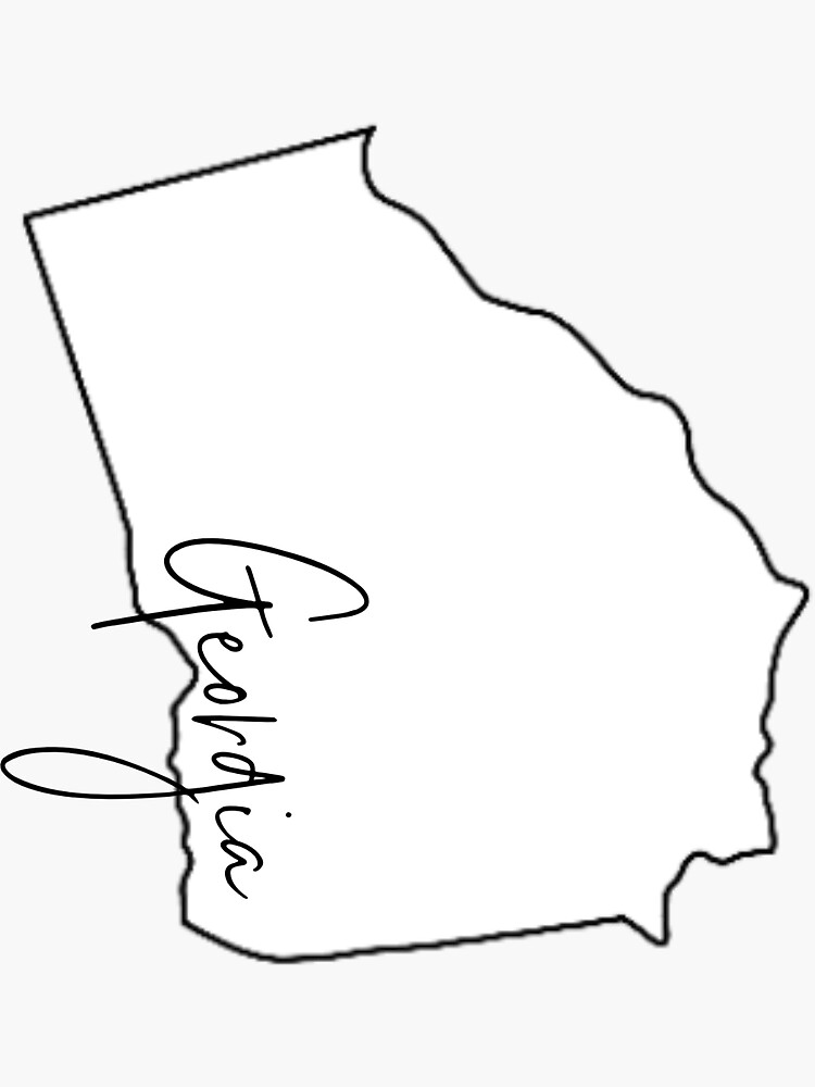 "Georgia Cursive State Outline" Sticker von cydneyabel | Redbubble