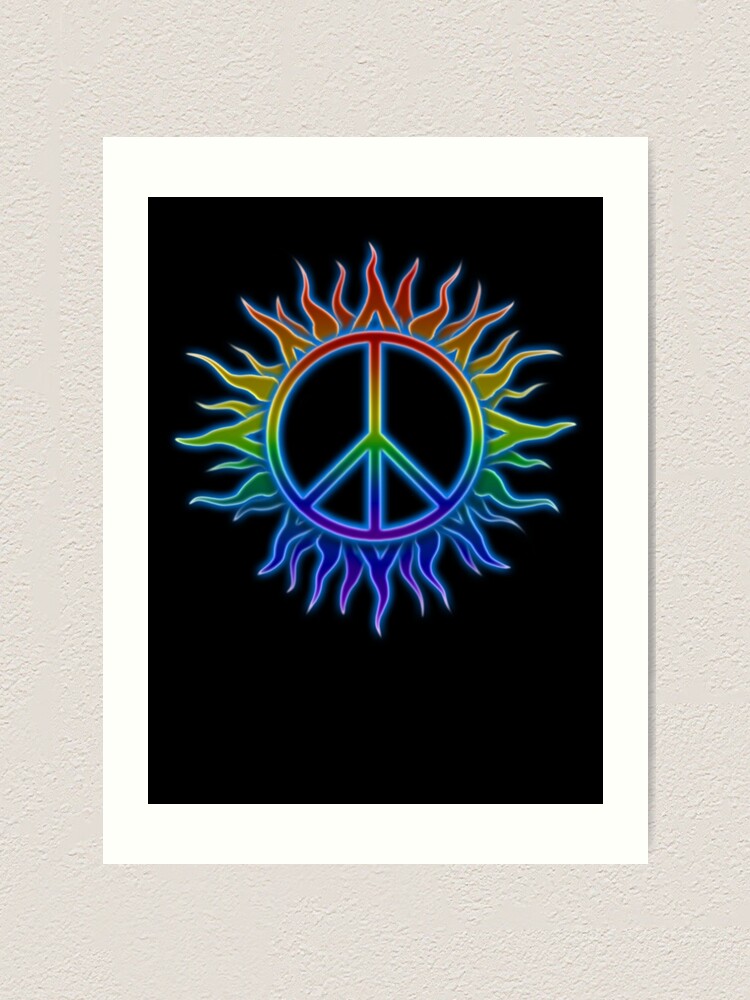 "Peace Sign Sun" Art Print for Sale by LeahMcNeir | Redbubble