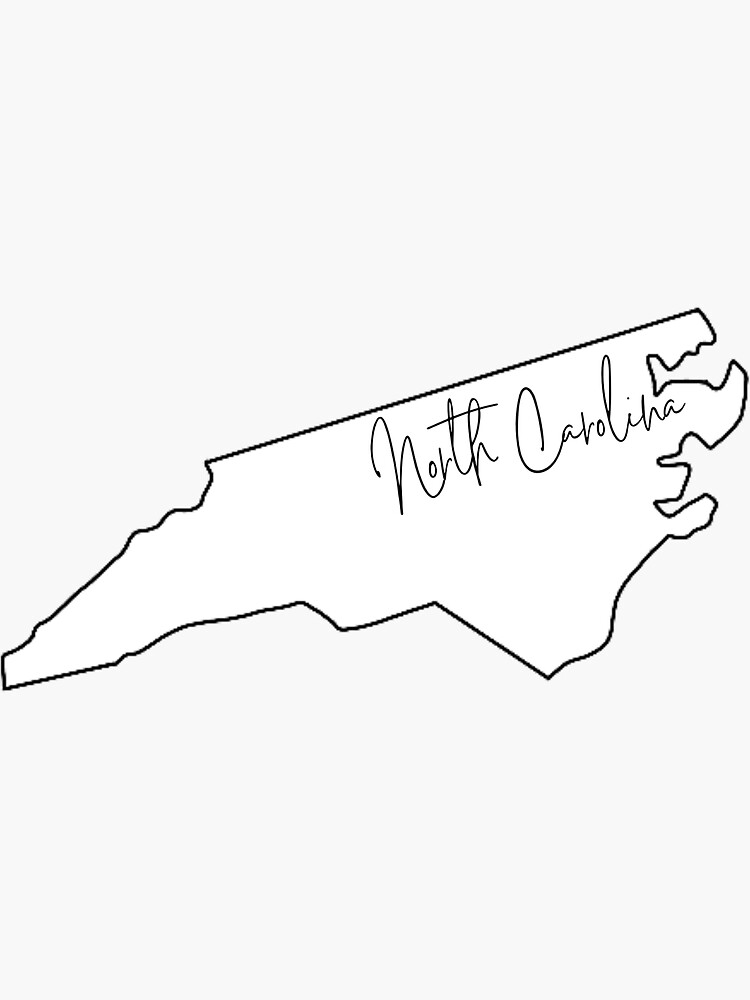 "North Carolina Cursive State Outline" Sticker by cydneyabel | Redbubble