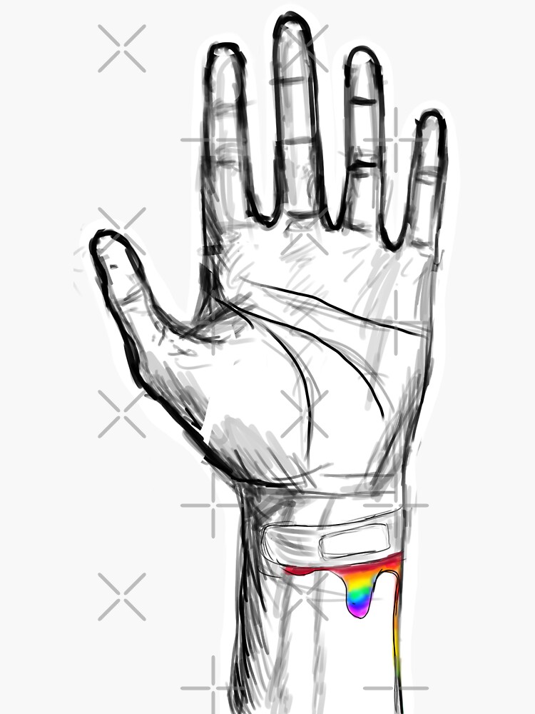 "Bleeding Pride" Sticker by lemontea-art | Redbubble