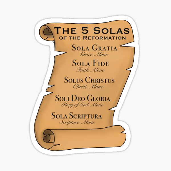 "The 5 Solas" Sticker for Sale by sydneykelley01 | Redbubble