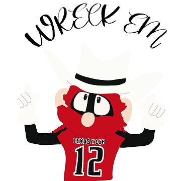 "Wreck Em raider red" Sticker for Sale by sarahlanefox | Redbubble