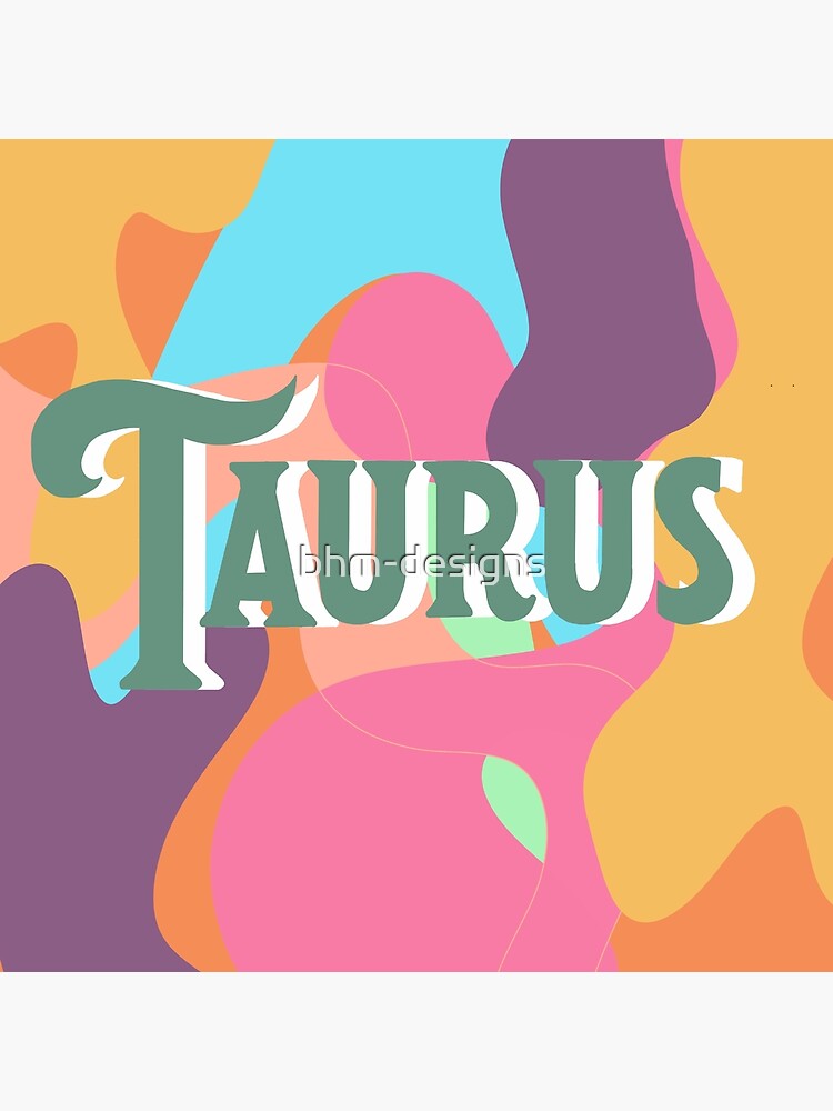 "taurus 'groovy shapes' zodiac sticker" Photographic Print by bhm ...