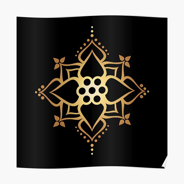 Póster «Golden Elegant Lotus flower Mandala Classy Pattern Patrón de ...