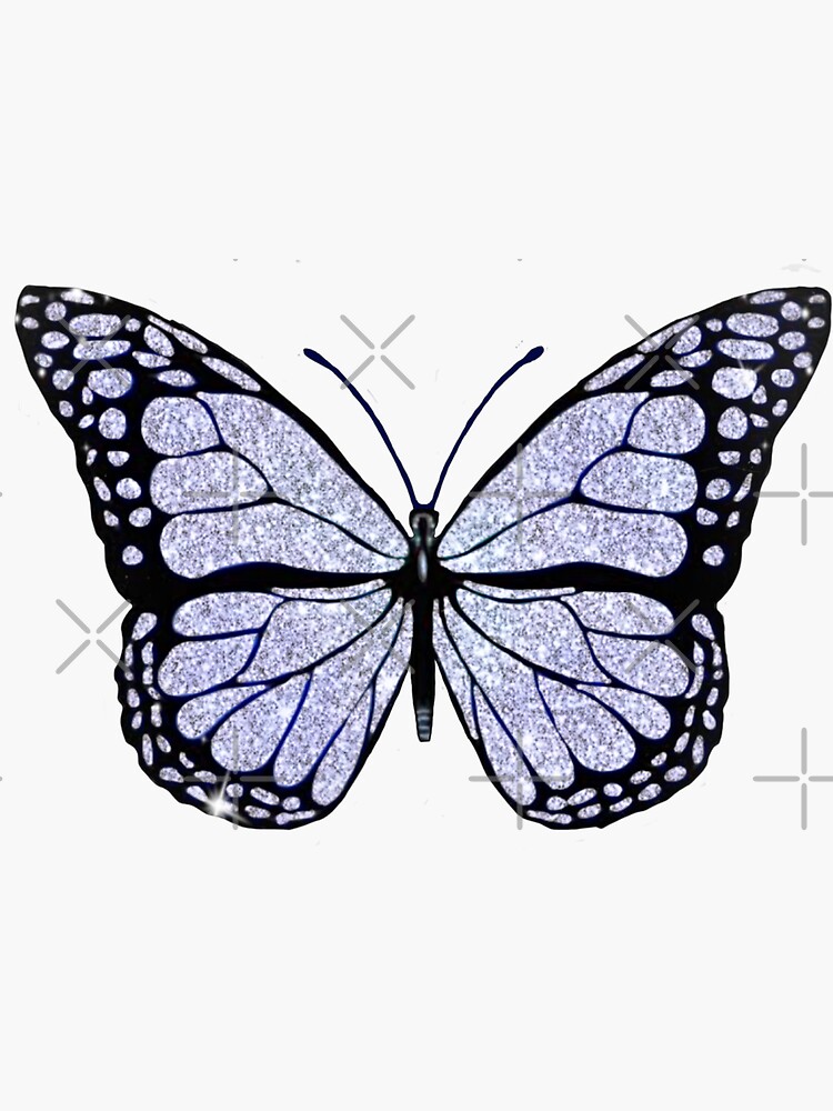 "Purple Glitter Y2k Butterfly" Sticker for Sale by xanayra | Redbubble