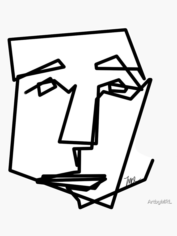 "Continuous Line Face" Sticker by ArtbyMRL | Redbubble