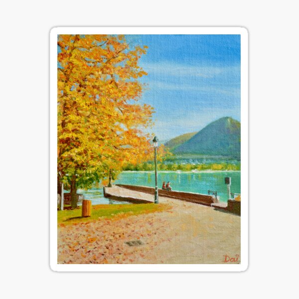 "Annecy Lake in Autumn" Sticker by daiwynn | Redbubble