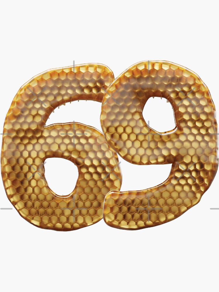 "69 Number 3d Honey Numbers Font" Sticker for Sale by HelloFromAja ...