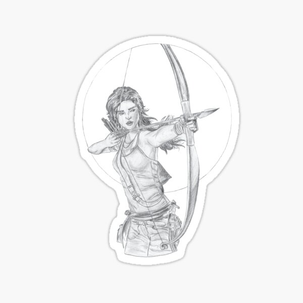 "Tomb Raider t-shirt" Sticker for Sale by YikesGabriela | Redbubble