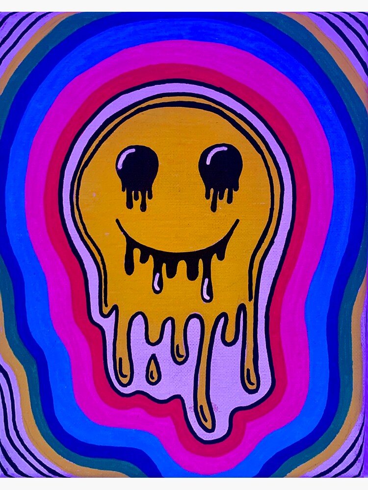 "Trippy Smiley face " Sticker for Sale by rachelgrapesart | Redbubble