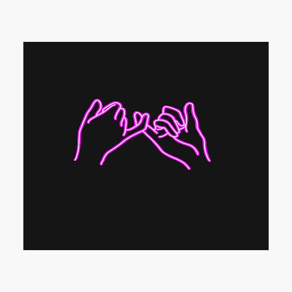 Neon Pink Pinky Promise Design Photographic Print For Sale By