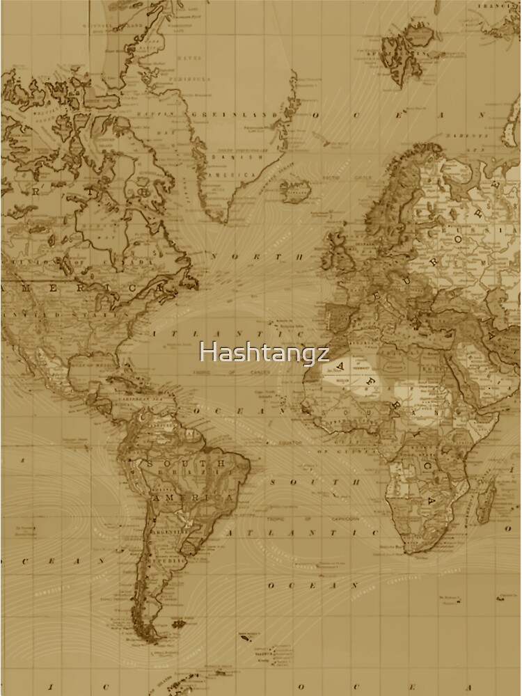 "Retro old Map" Sticker for Sale by Hashtangz | Redbubble