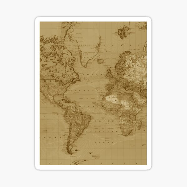 "Retro old Map" Sticker for Sale by Hashtangz | Redbubble