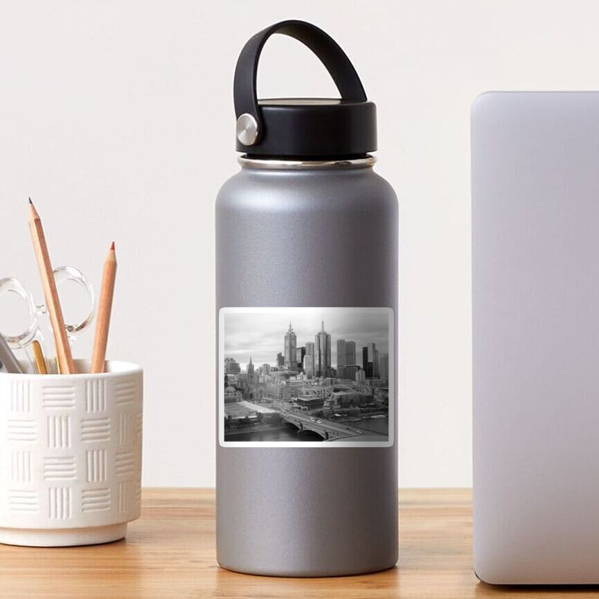 "Fed Square - BW" Sticker by dct66 | Redbubble