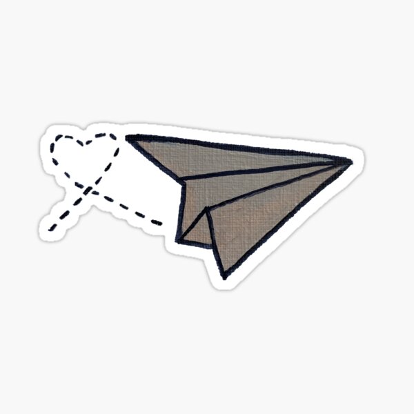 "Paper Airplane" Sticker for Sale by Jaylenervidro | Redbubble