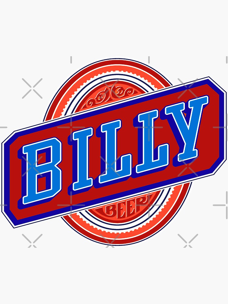 "Billy beer " Sticker for Sale by GuitarManArts | Redbubble