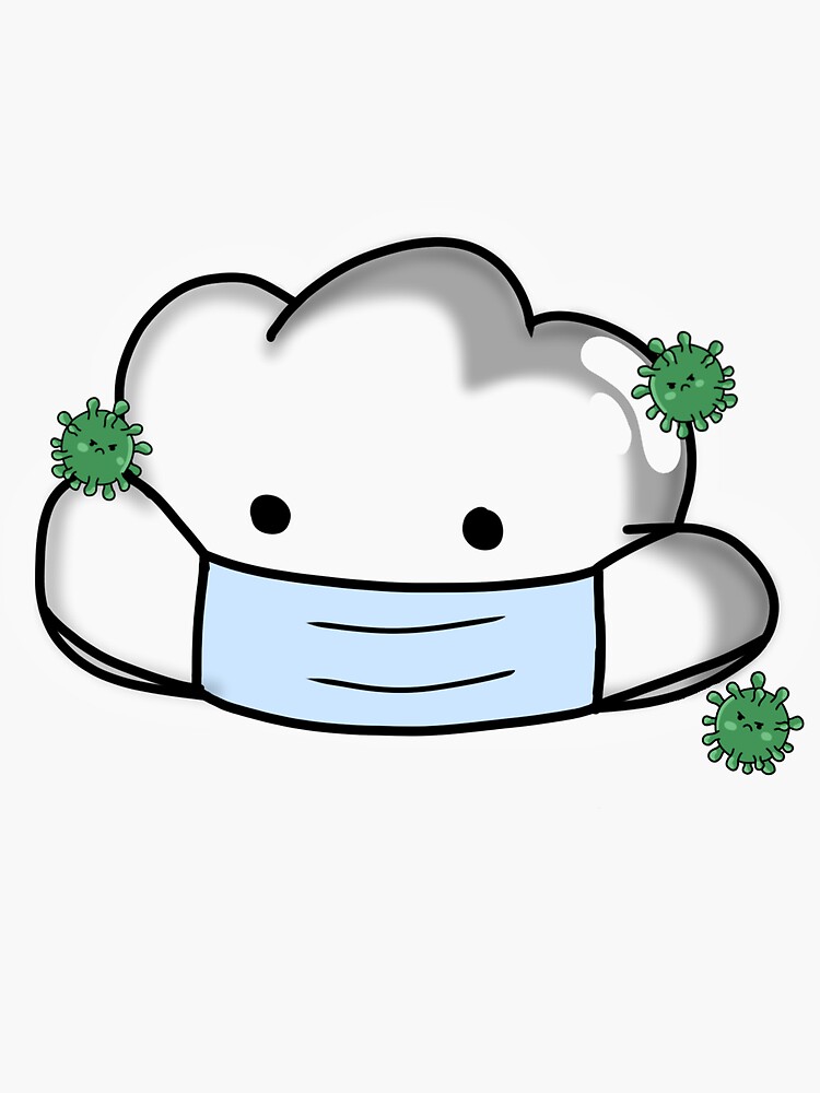 "Quirky Cloud Wearing Mask" Sticker for Sale by SakuraKey | Redbubble