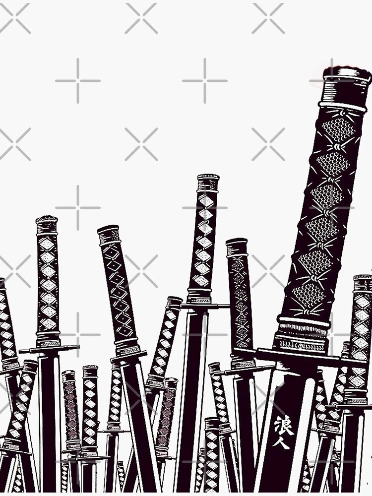 "Samurai swords " Sticker for Sale by GuitarManArts | Redbubble