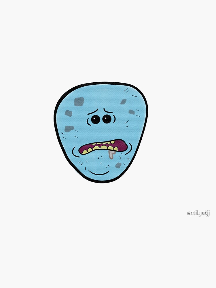 "Mr Meeseeks rick and morty" Sticker by emilystjj | Redbubble