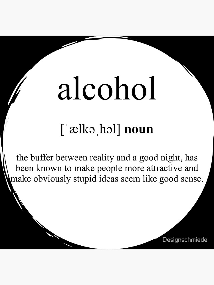 "Alcohol Definition | Dictionary Collection" Poster by Designschmiede ...