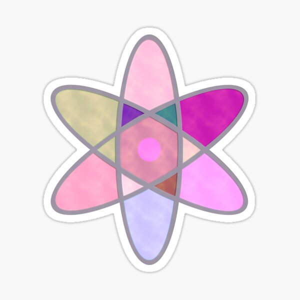 "Modern Cloud Atom Nucleus Pink and Purple Symbol" Sticker for Sale by ...