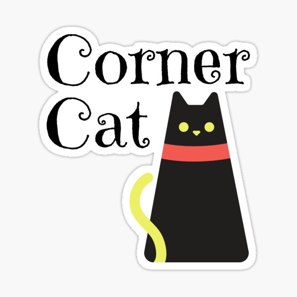 "Corner Spooky Cat" Sticker by razvigod | Redbubble