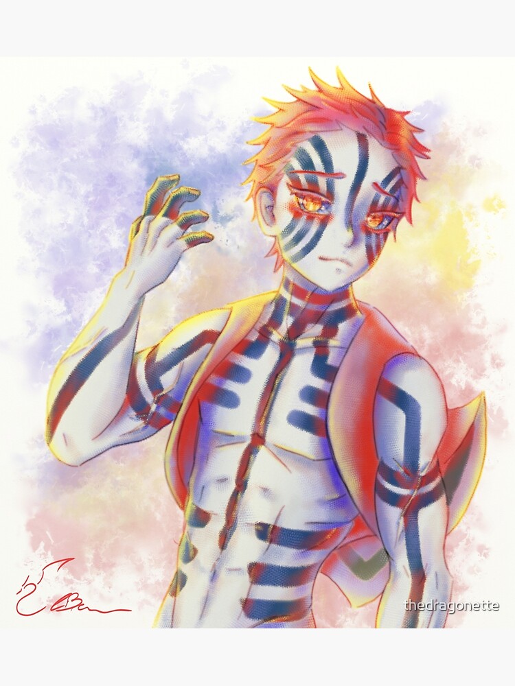 "Upper Moon Three Akaza" Art Print by thedragonette | Redbubble