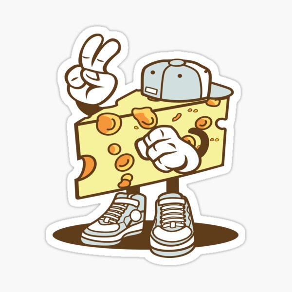 "Cheese cartoon" Sticker for Sale by cartoonbug | Redbubble