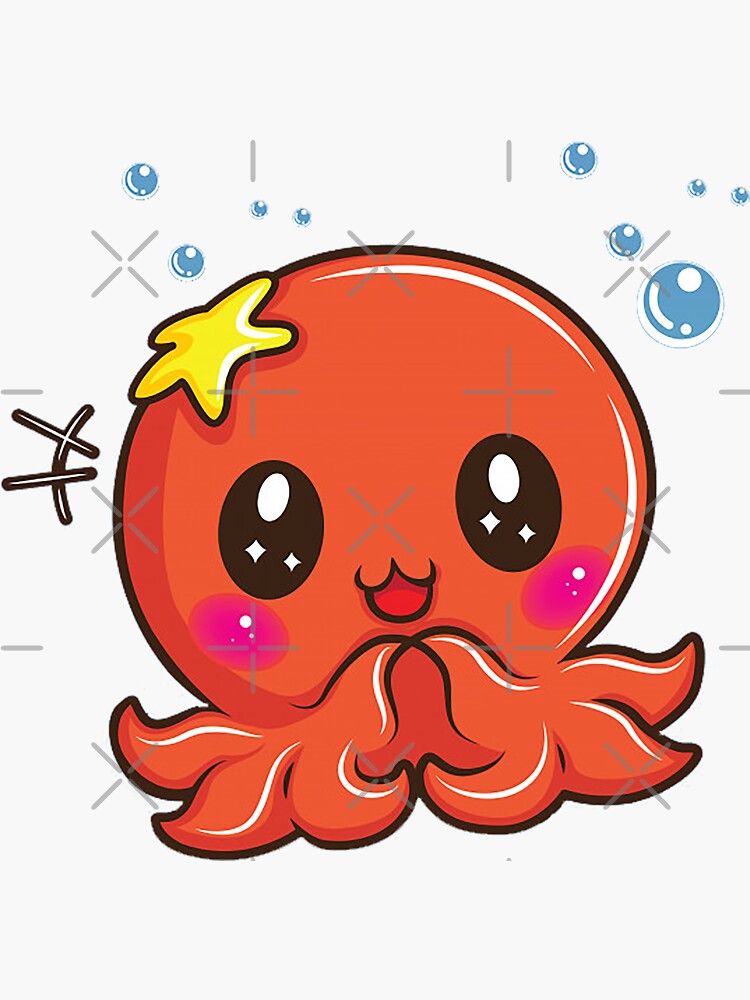 "Chibi octopus" Sticker for Sale by OtterFactory | Redbubble